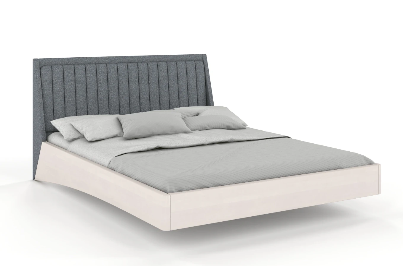 Łóżko lewitujące drewniane bukowe Visby ULF / 140x200 cm, kolor biały ...